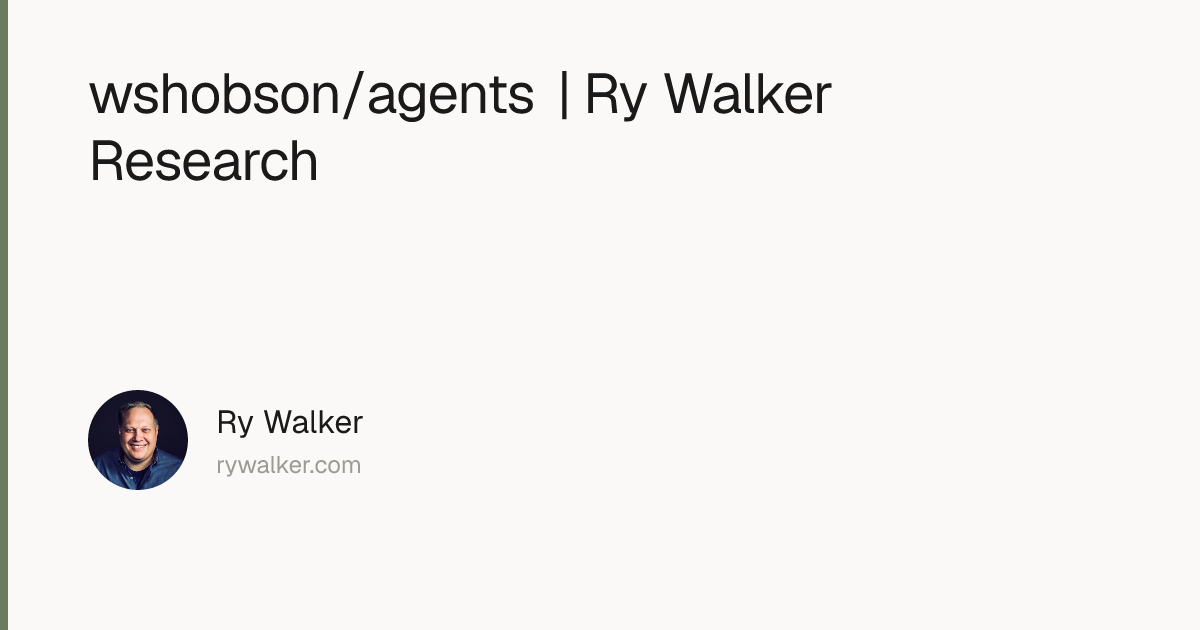 wshobson/agents | Ry Walker Research | Ry Walker